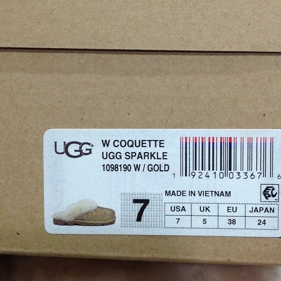 UGG | Shoes | Ugg Coquette Gold Sparkle Slippers | Poshmark